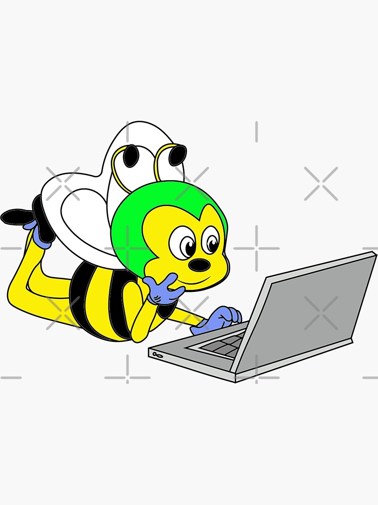 "Programmer Penelope Bee" Sticker for Sale by bpatrickvoice | Redbubble
