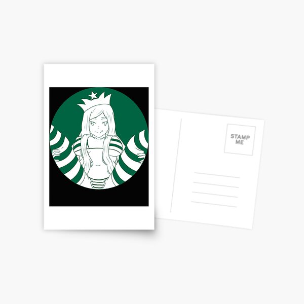 Lewd Anime Girl Starbucks Inspirited Design Sticker Postcard By Amohammedallen Redbubble