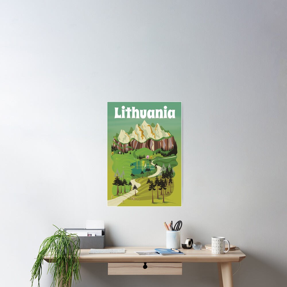 "Lithuania vintage style travel poster" Poster for Sale by ...