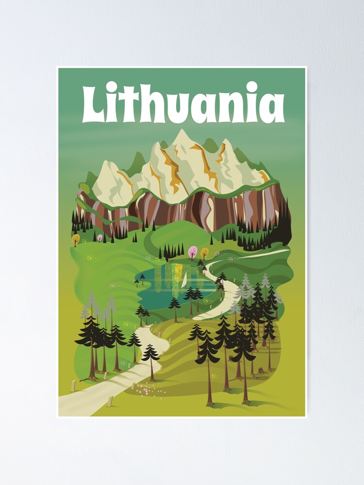 "Lithuania vintage style travel poster" Poster for Sale by ...