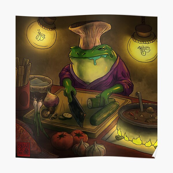"Frog Chef" Poster for Sale by DingHuArt | Redbubble