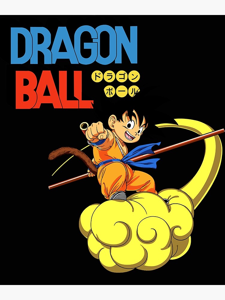 "DragonBall - Kid Goku and Flying Nimbus Sticker" Poster by ...