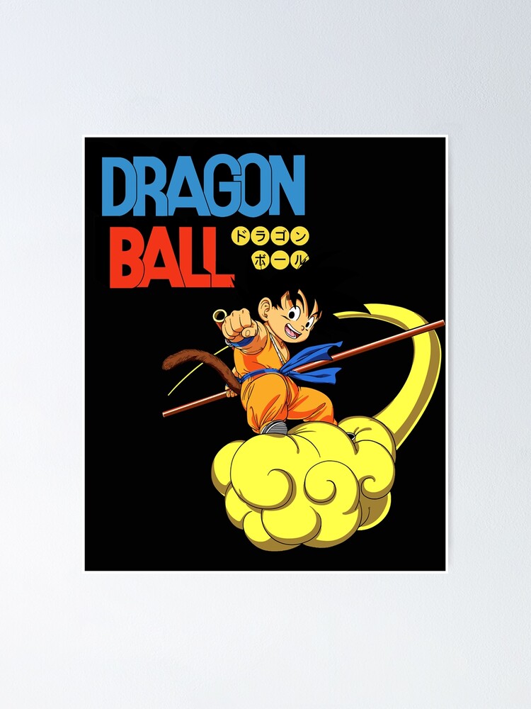 "DragonBall - Kid Goku and Flying Nimbus Sticker" Poster for Sale by ...