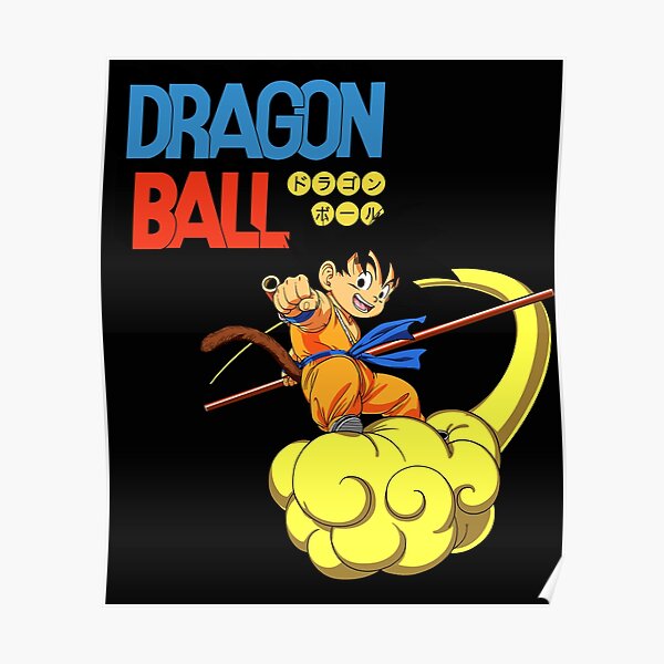 "DragonBall - Kid Goku and Flying Nimbus Sticker" Poster for Sale by ...