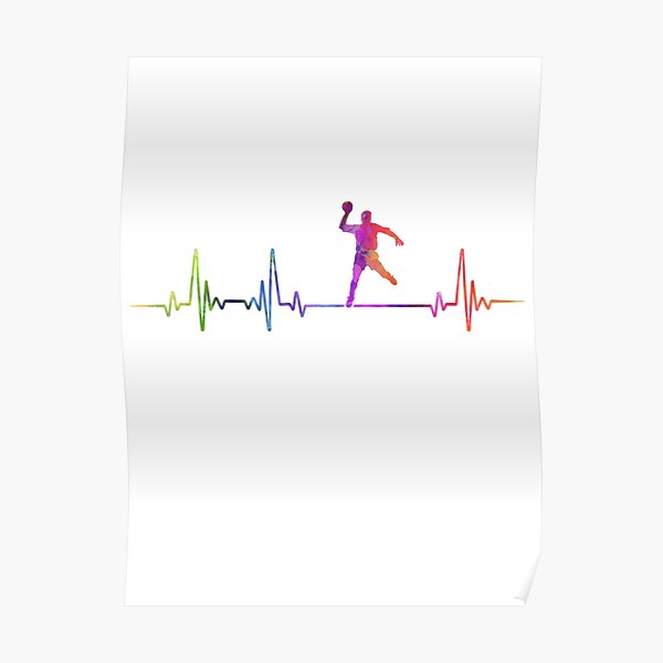 "Handball heartbeat watercolor" Poster for Sale by loves789 | Redbubble