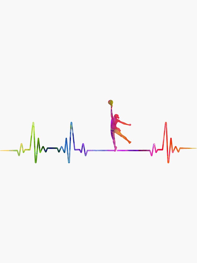 "Netball heartbeat watercolor" Sticker for Sale by loves789 | Redbubble