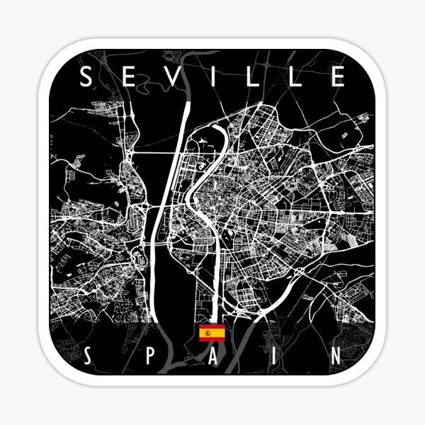 "SEVILLE MAP SPAIN" Sticker for Sale by hatimelhag | Redbubble