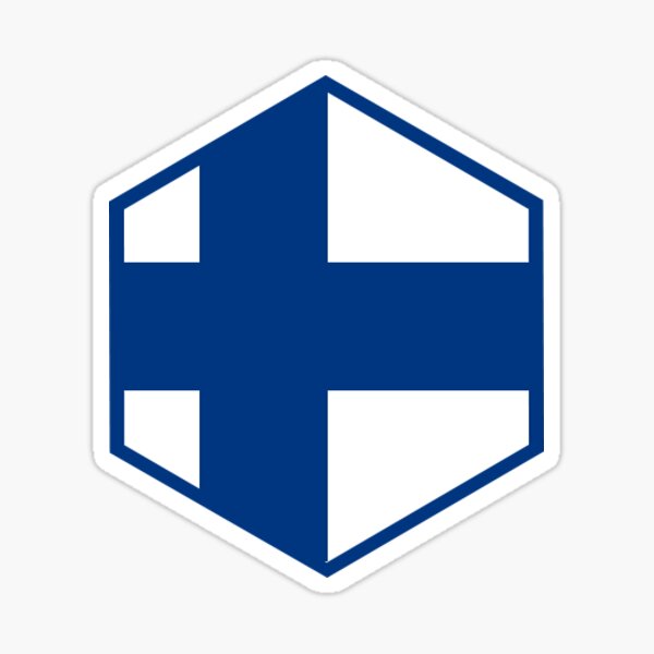 "Finnish flag Hexagon" Sticker for Sale by JFKsStickers | Redbubble