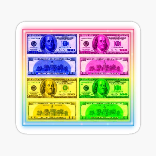 "Neon 100 Dollars" Sticker for Sale by GORLOG | Redbubble