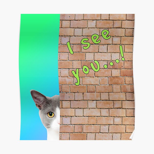 "I see you...! Te estoy viendo...! Je te vois...! Snooper cat" Poster ...