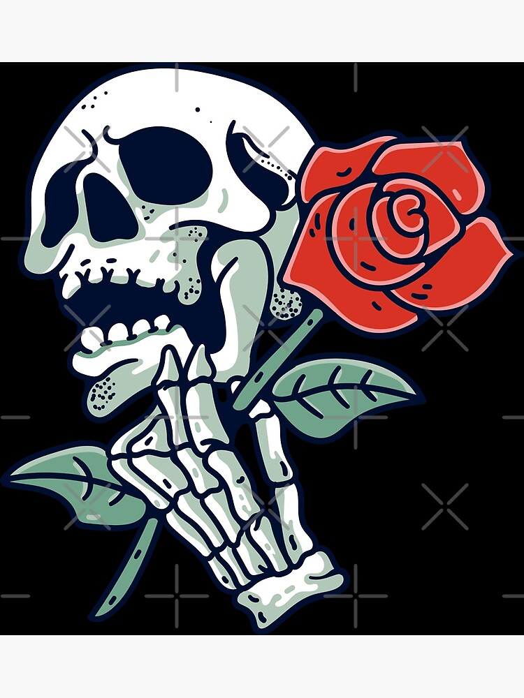 "Skull and red rose " Poster by Dynamic-Design | Redbubble