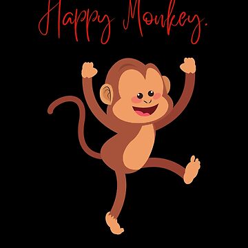 "Happy Monkey." Sticker for Sale by Blessedstart | Redbubble