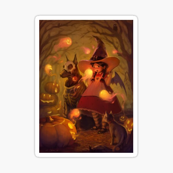 "Spirits of Halloween" Sticker for Sale by tsvetka | Redbubble