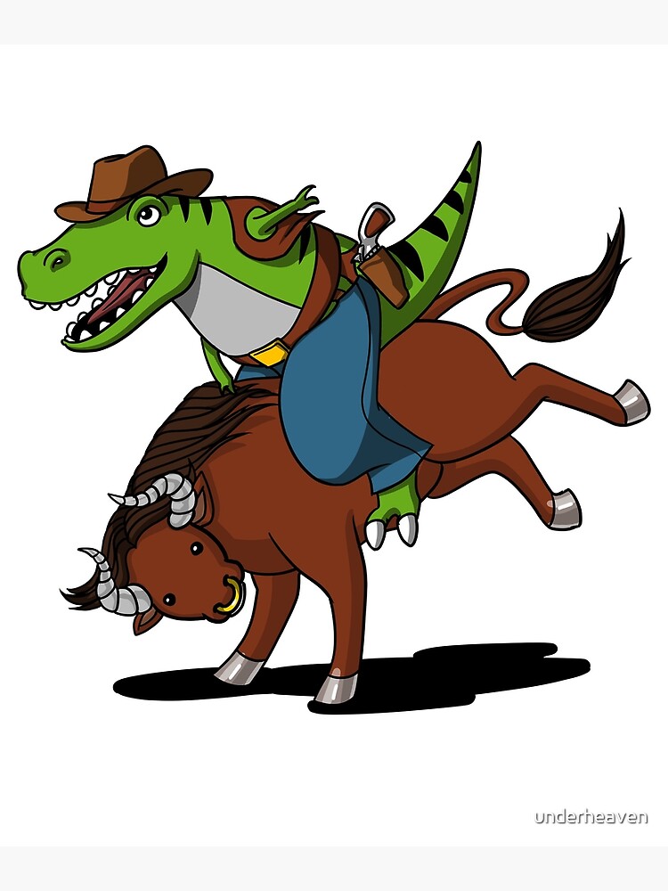 "T-Rex Dinosaur Cowboy Riding Bull" Poster for Sale by Nikolay ...