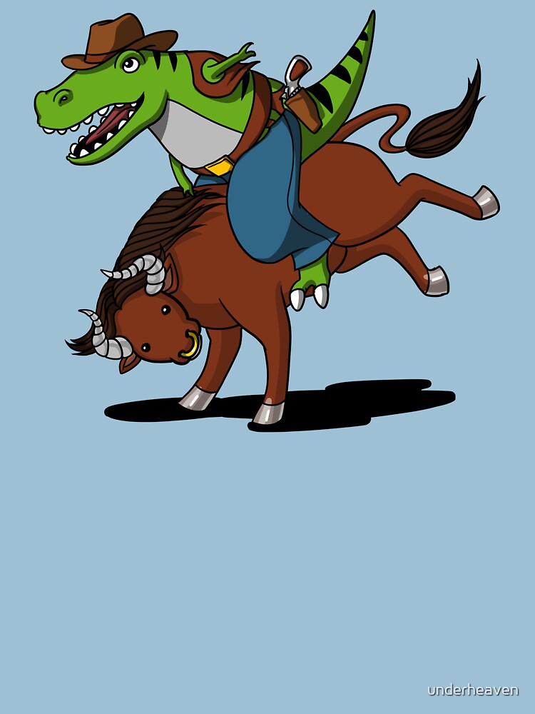 "T-Rex Dinosaur Cowboy Riding Bull" T-shirt for Sale by underheaven ...