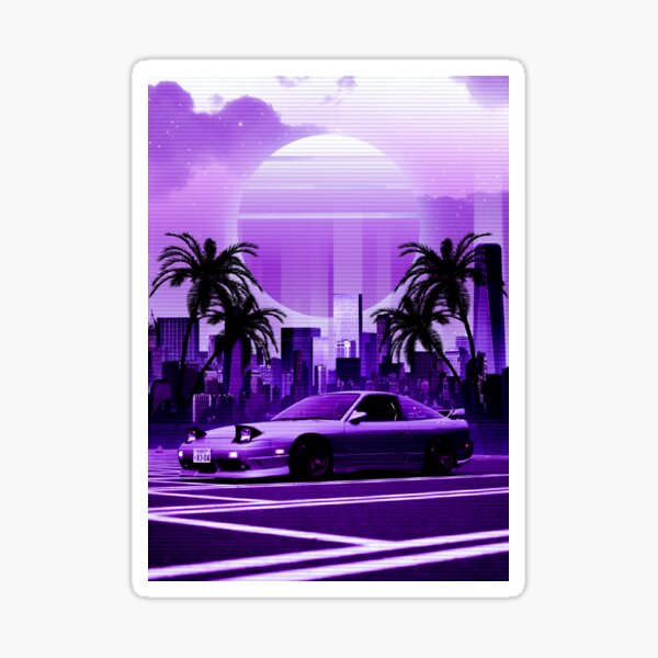 "Nissan Silvia Synthwave" Sticker for Sale by utawimisbah | Redbubble
