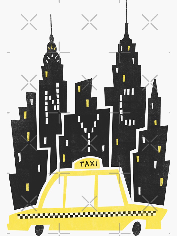 "NYC Taxi" Sticker for Sale by tonyneal | Redbubble