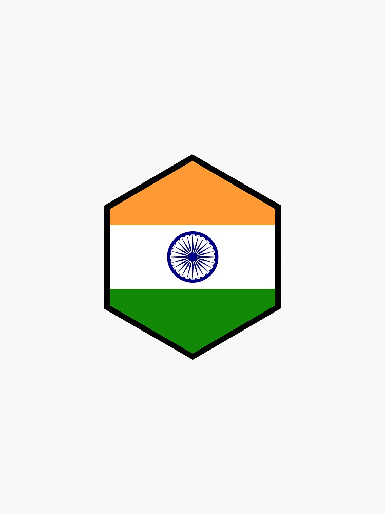 "Indian Flag Hexagon" Sticker for Sale by JFKsStickers | Redbubble