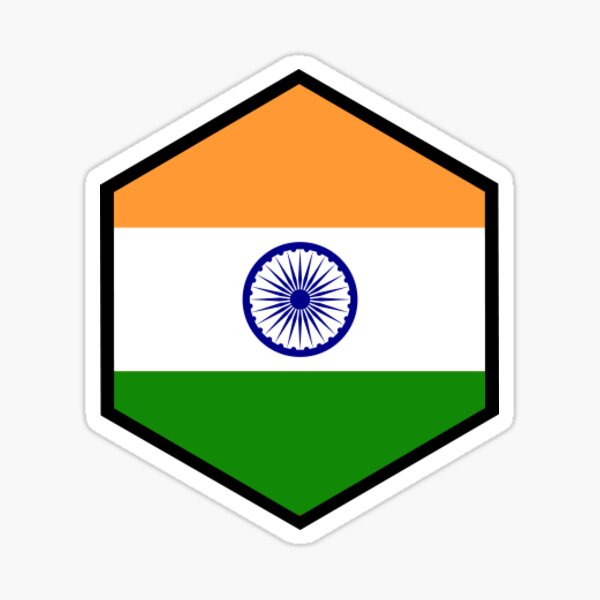 "Indian Flag Hexagon" Sticker for Sale by JFKsStickers | Redbubble