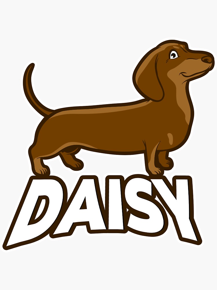 "Brown Dachshund Puppy Dog Named Daisy" Sticker for Sale by podvos83 ...