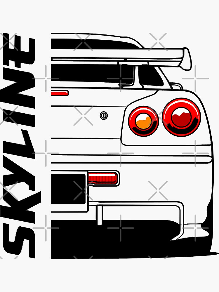 "Gtr Skyline Gtr34 103" Sticker for Sale by tranb0644 | Redbubble