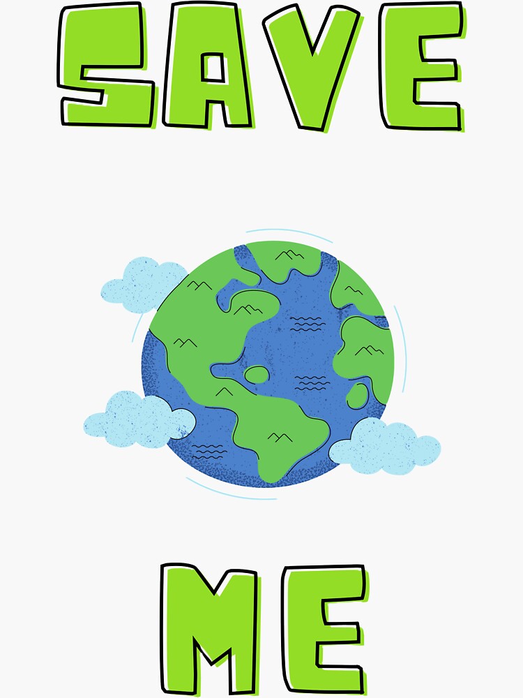 "save me words | planet | earth disaster" Sticker for Sale by ...