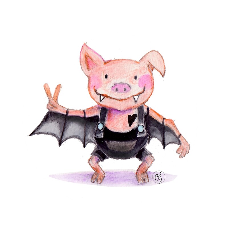 "Bat Pig" by Ideenmarkt | Redbubble