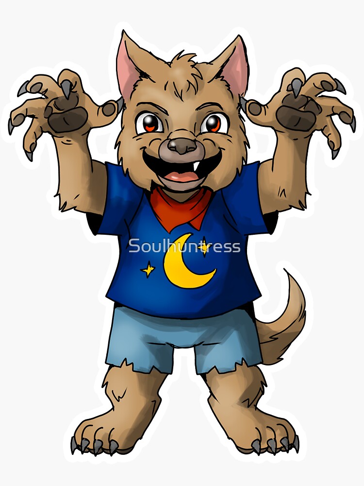 "Little werewolf" Sticker for Sale by Soulhuntress | Redbubble