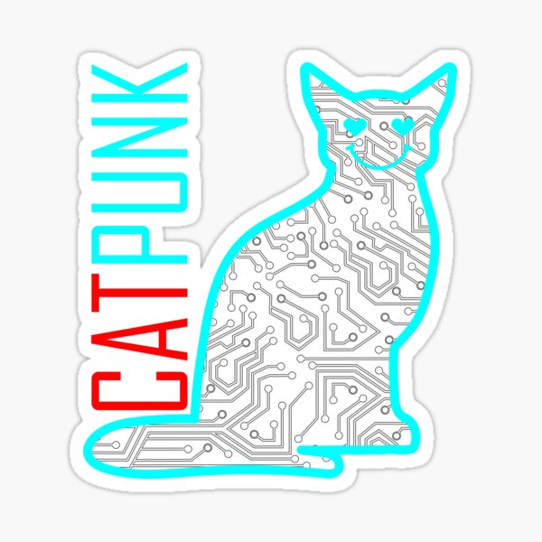 "Cat punk " Sticker for Sale by AdiDsgn | Redbubble