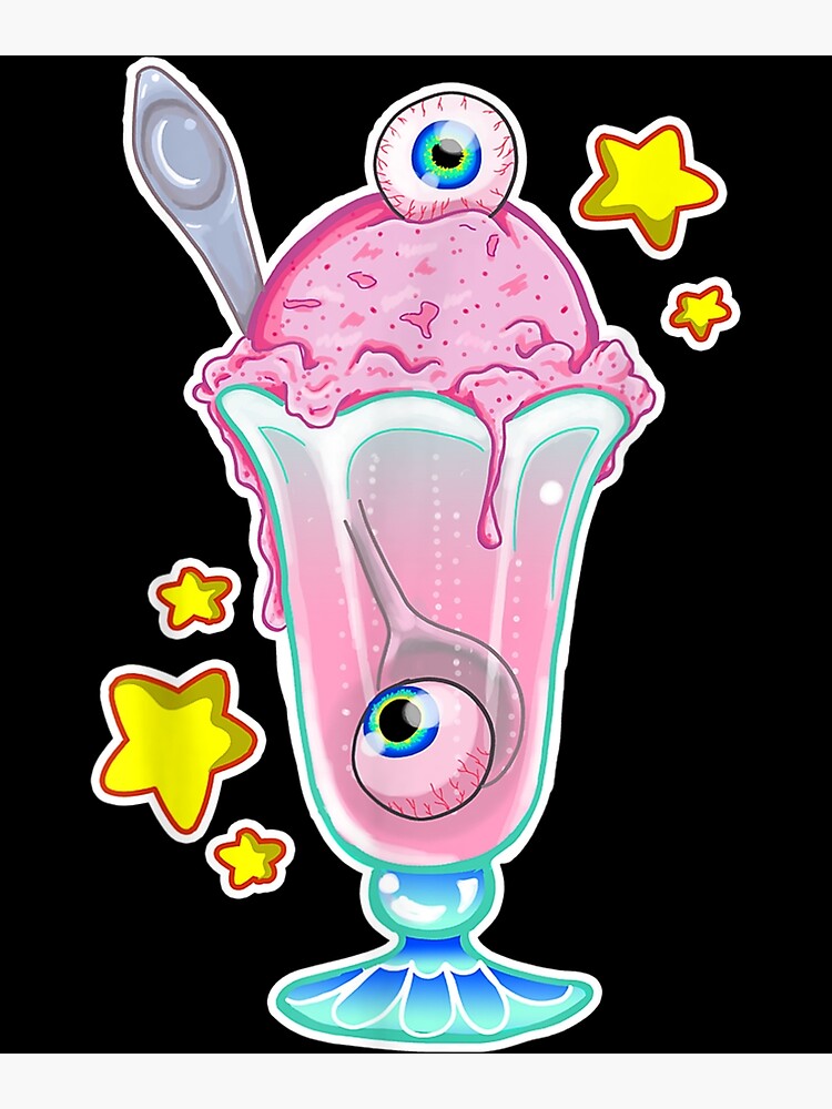 "Funny Milkshake And Monster Ice Cream Scary Halloween" Poster for Sale ...