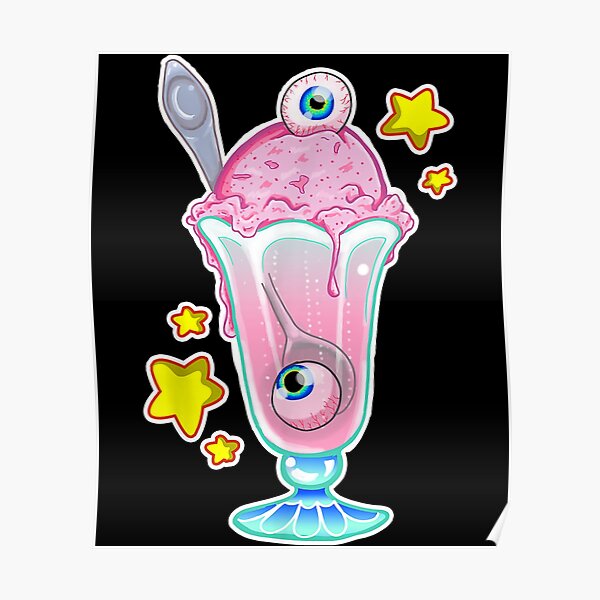 "Funny Milkshake And Monster Ice Cream Scary Halloween" Poster for Sale ...