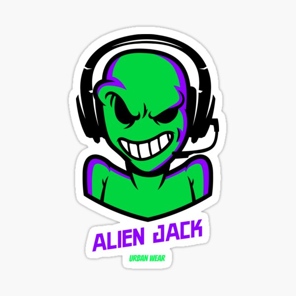 "Gaming Alien Jack!" Sticker for Sale by Alien-Jack | Redbubble