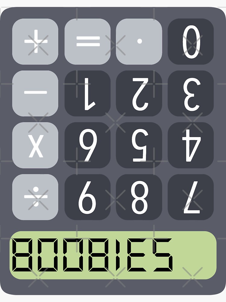 "5318008 Calculator BOOBIES Sticker" Sticker for Sale by deciphermerch ...