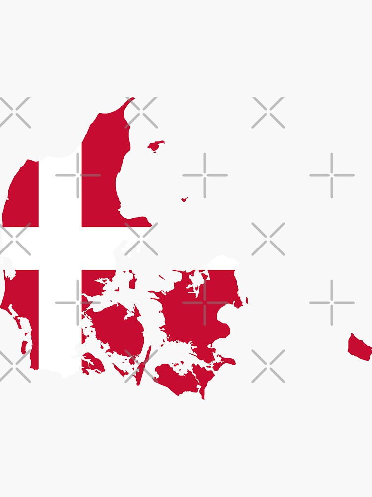 "Denmark Flag Map" Sticker for Sale by limitlezz | Redbubble