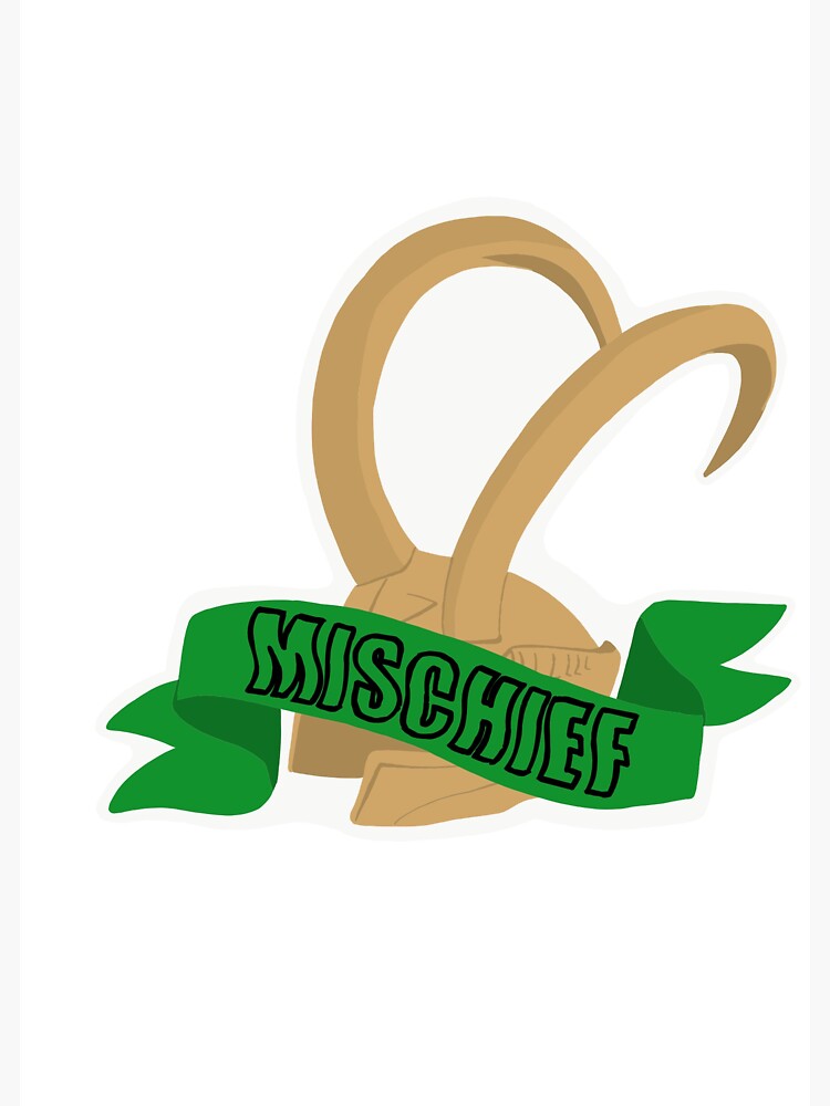"Mischief Helmet" Sticker for Sale by dwilll | Redbubble