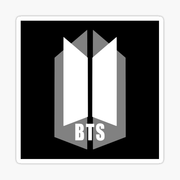 "BTS Army Logo Combined Shield, White and black" Sticker for Sale by ...