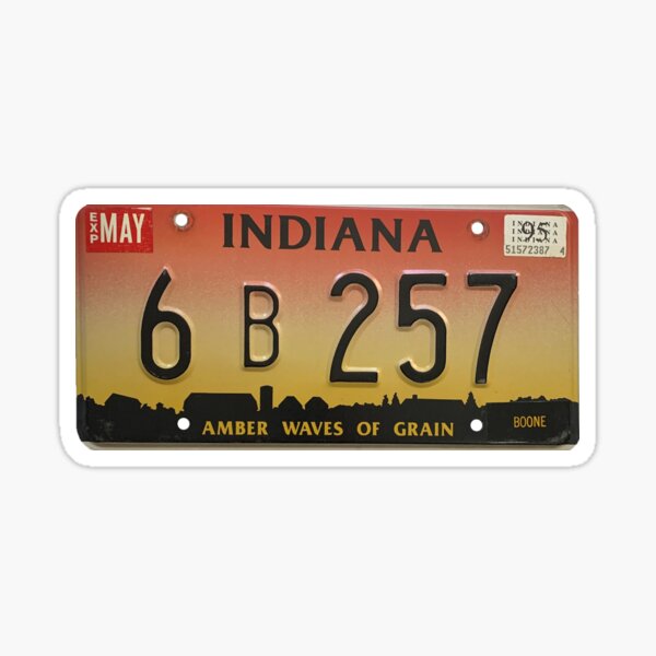 "INDIANA Licence Plate" Sticker by Lexzo | Redbubble