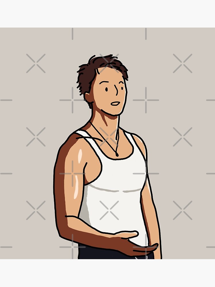 "Drew Starkey White Tank Sticker Fan Art" Art Print by taobepat | Redbubble