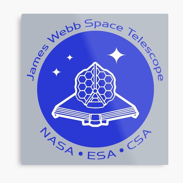 Lámina metálica «Logotipo del telescopio espacial JWST James Webb de la ...