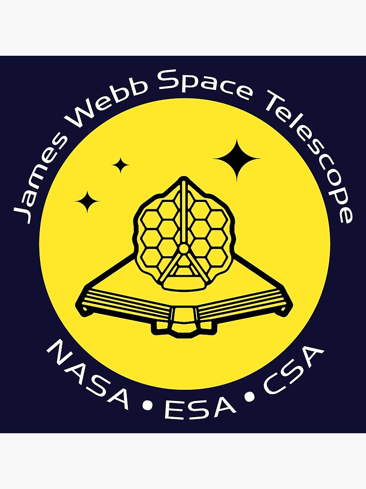 "NASA JWST James Webb space telescope logo (yellow, black, white ...