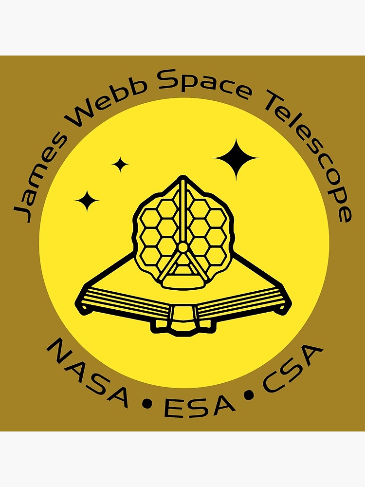 "NASA JWST James Webb space telescope logo (yellow, black, black ...