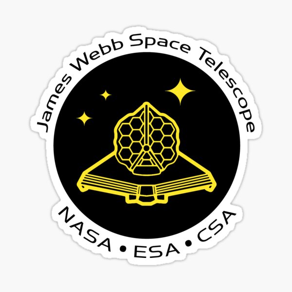 "NASA JWST James Webb space telescope logo (black, yellow, black ...