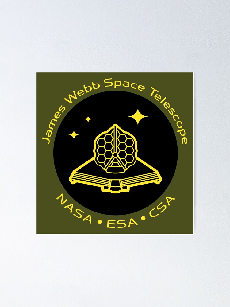 "NASA JWST James Webb space telescope logo (black, yellow, yellow ...