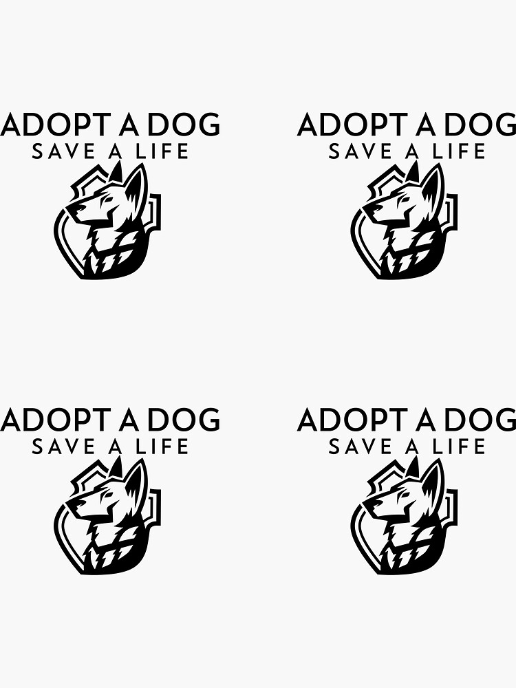 "Adopt A Dog Save A Life Sticker pack design for those who love pet ...