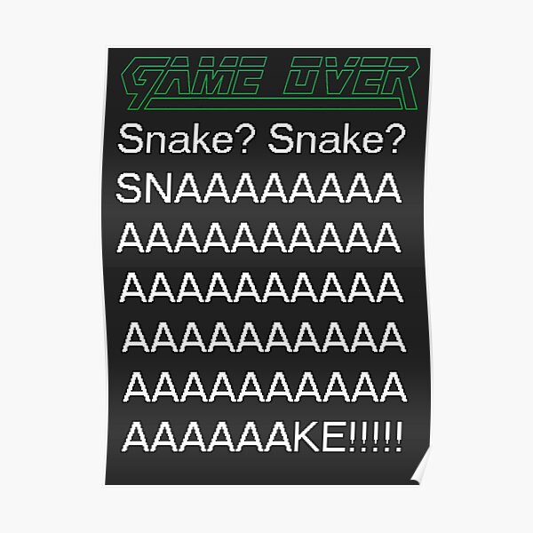 "Metal Gear Solid Snake Game Over" Poster by KonkeyZhong | Redbubble