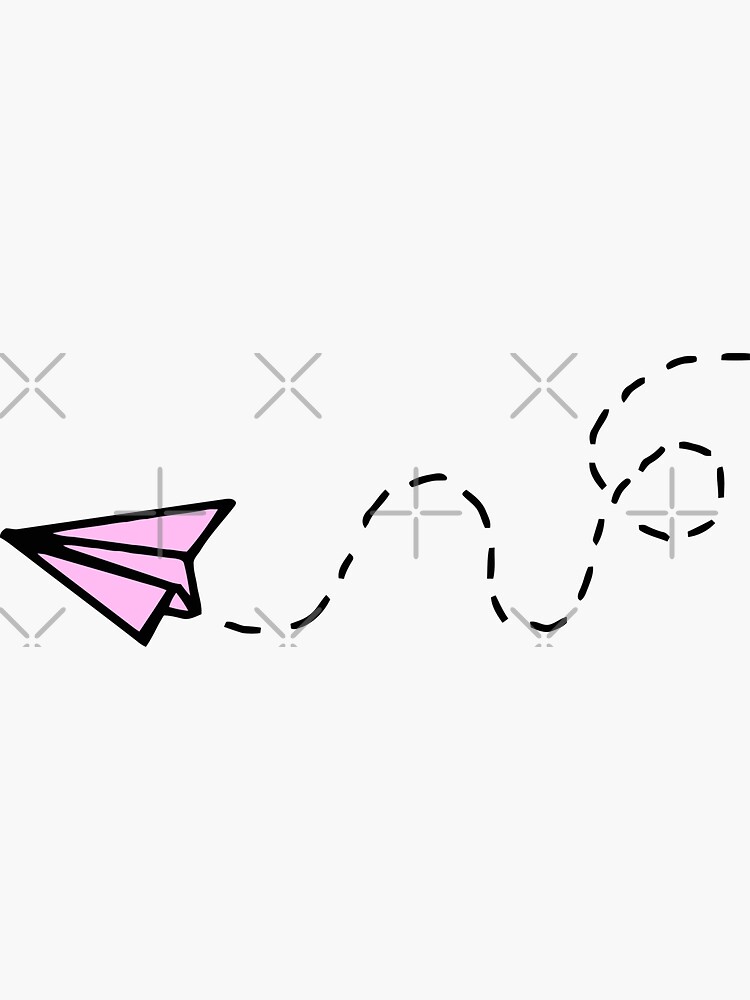 "Pink paper plane" Sticker for Sale by InvisibleMind | Redbubble