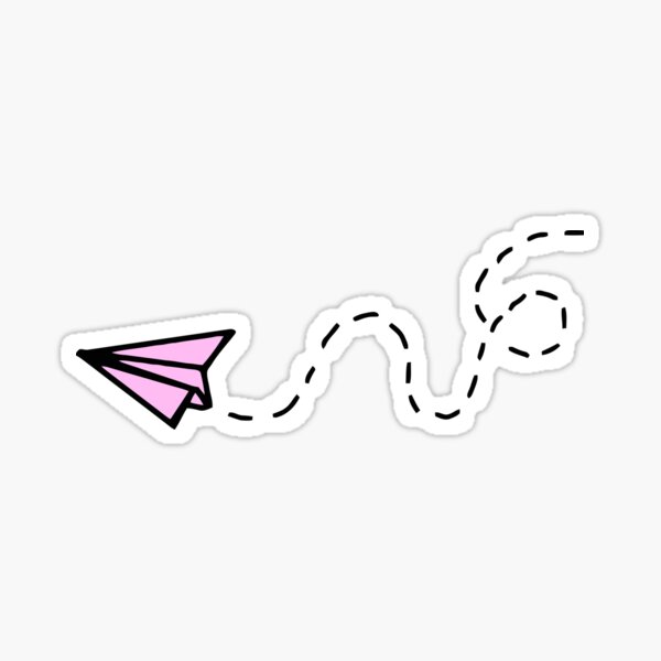 "Pink paper plane" Sticker for Sale by InvisibleMind | Redbubble