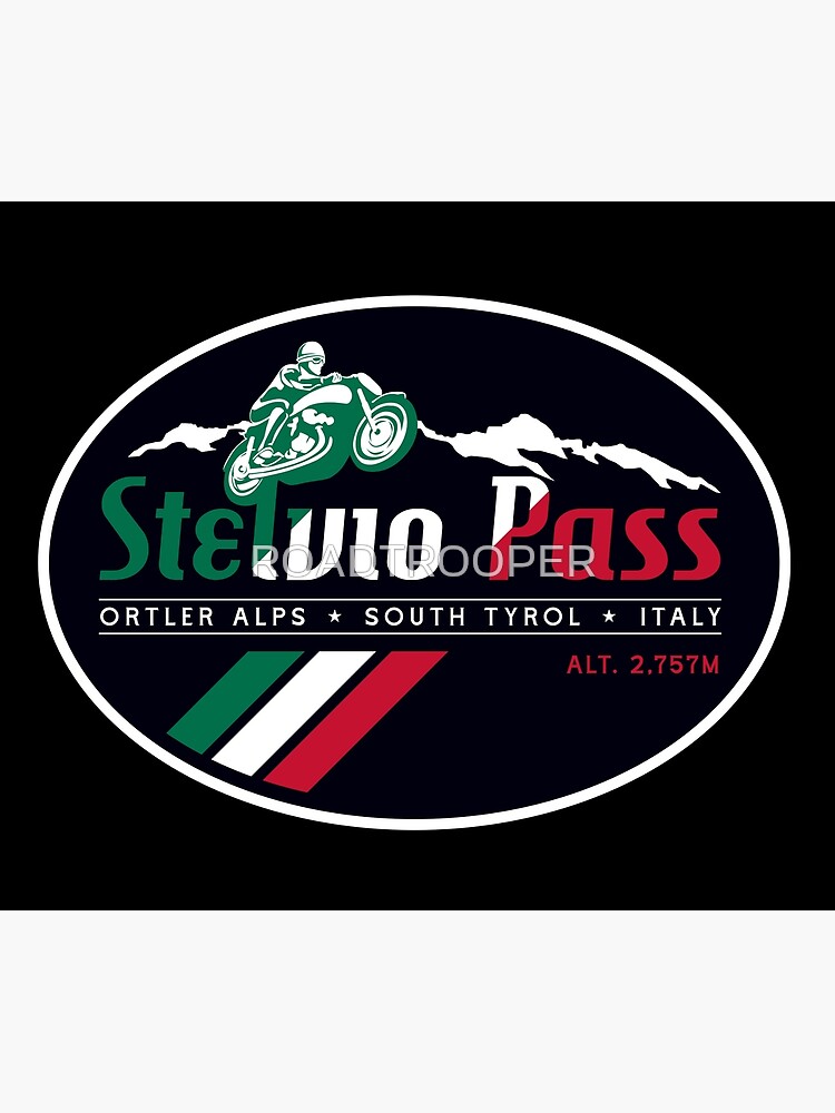 "Stelvio Pass T-Shirt + Sticker 2018 - Italian Flag Colors" Poster for ...