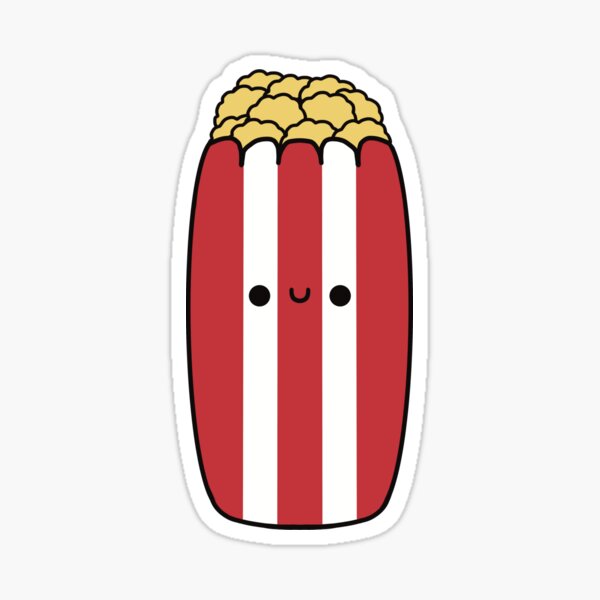 "Cute Popcorn - Kawaii Popcorn" Sticker for Sale by KawaiiByDice ...