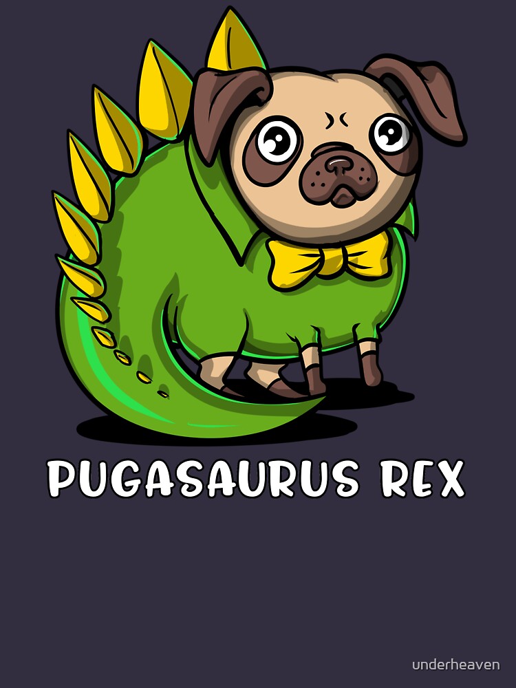 "Pug Dog T-Rex Dinosaur Pugasaurus" T-shirt by underheaven | Redbubble